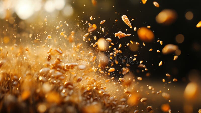 Golden Soil Particles Exploding in Sunlight Stock Illustration ...