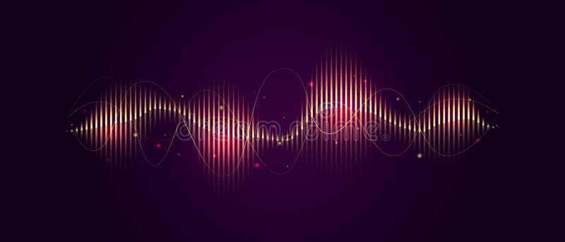 Golden Sound Wave on Dark Background, AI Voice Assistant Visualization ...