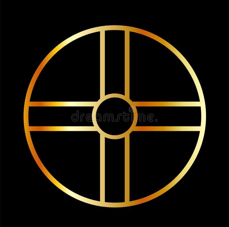 Golden Southern Cult Solar Cross Stock Vector - Illustration of nature ...