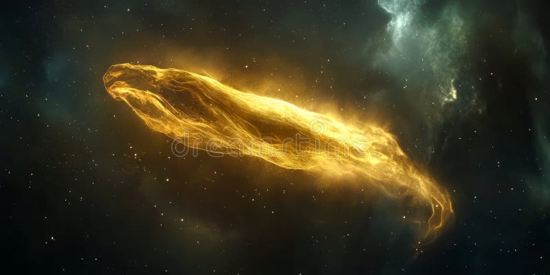 A Golden Space Cloud Drifting through the Vast Cosmic Ocean, Its ...