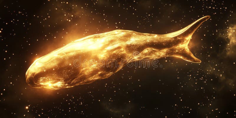 A Golden Space Cloud Drifting through the Vast Cosmic Ocean, Its ...