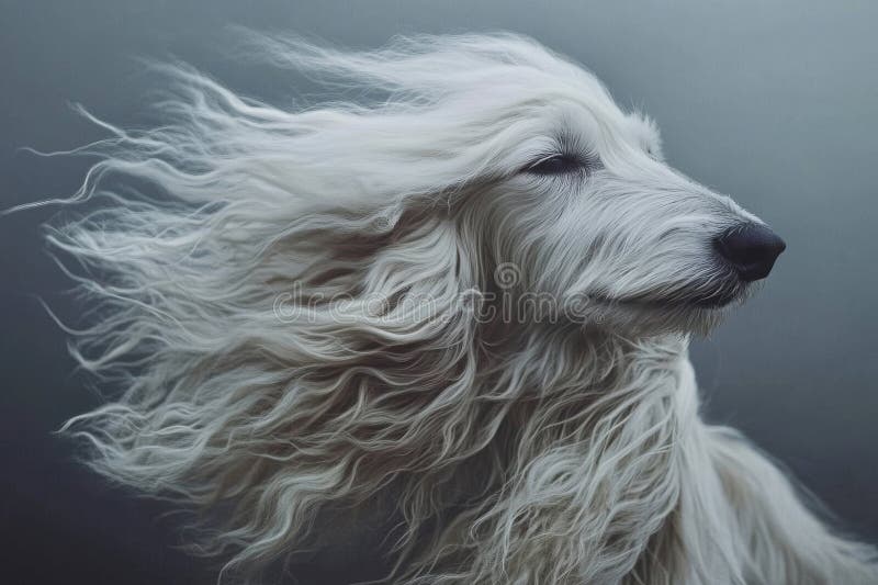 A Golden Spaniel with Wind-swept Fur, Captured in a Close-up that ...