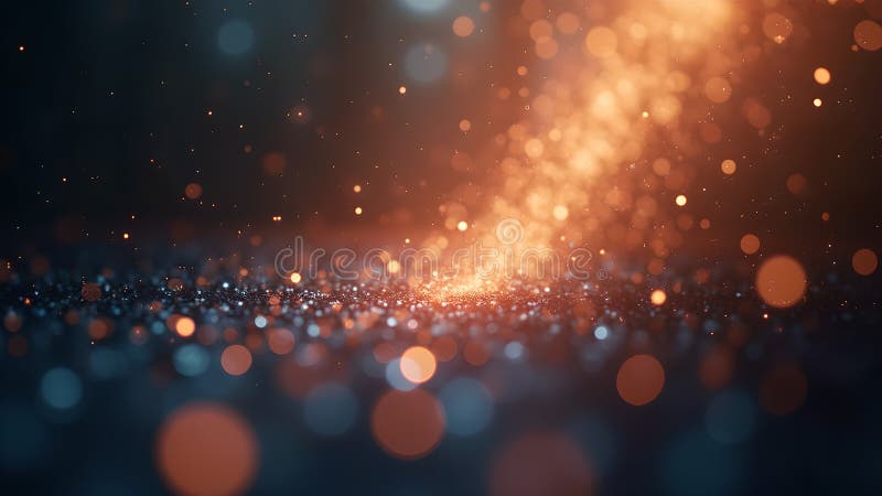 Golden Sparkle Dust Falling on Midnight Blue Stock Illustration ...