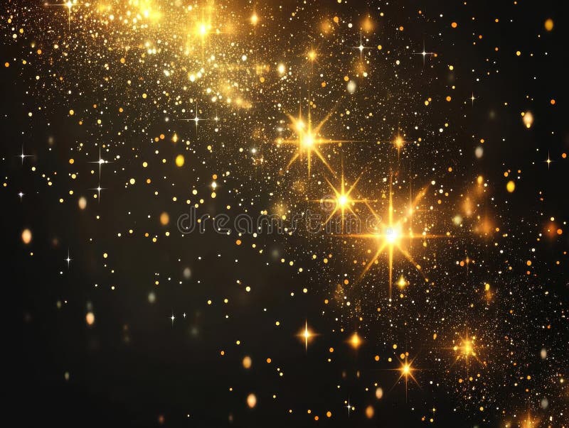 Golden Sparkle Night Sky, a Festive Background Stock Illustration ...