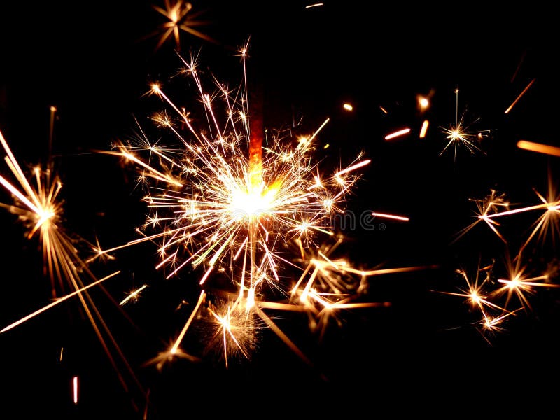 Golden sparkler stock image. Image of explode, candle, black - 566705