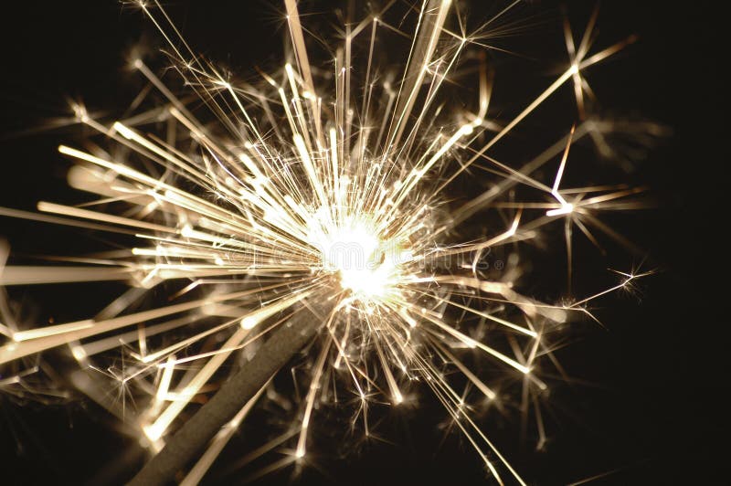 Golden sparkler stock image. Image of explode, candle, black - 566705