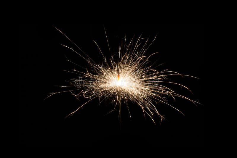 Golden sparkler stock image. Image of explode, candle, black - 566705