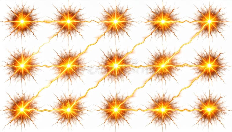 Golden Sparkler Lights Pattern on White Background Stock Illustration ...