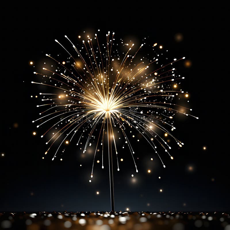 Golden Sparkler Night stock illustration. Illustration of elegant ...