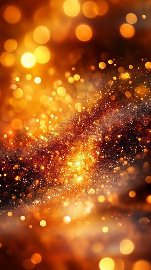 Golden Sparkles Flowing in an Abstract Wave Pattern with Soft Light ...