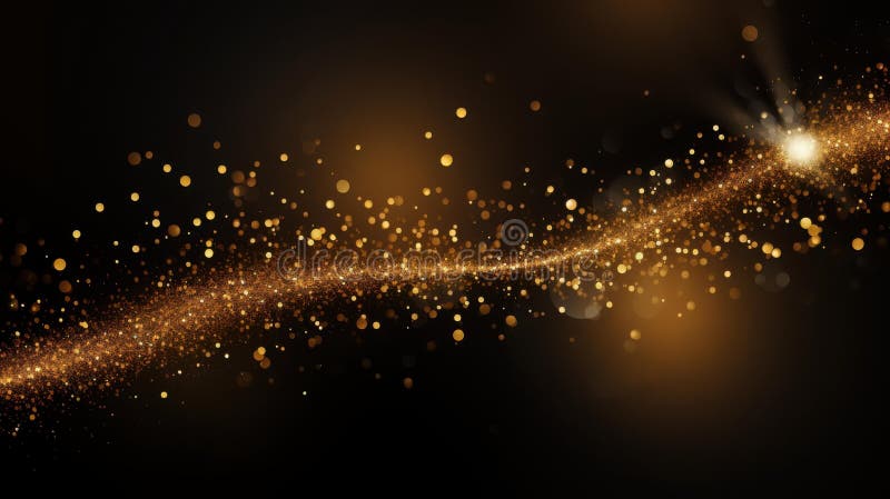 Golden Sparkling Background with Abstract Light Effects Stock ...
