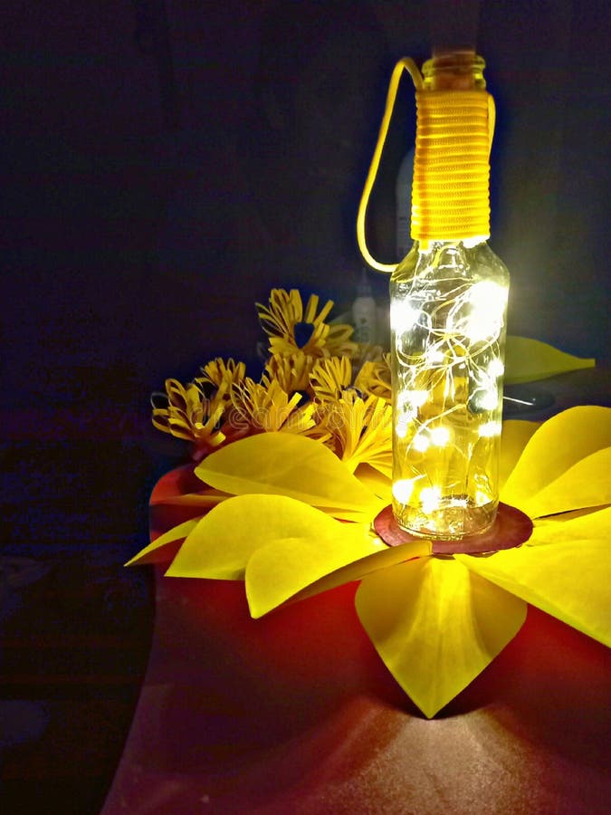 The Golden Sparkling Hand Craft with Rice Lights Decoration Ideas Stock ...