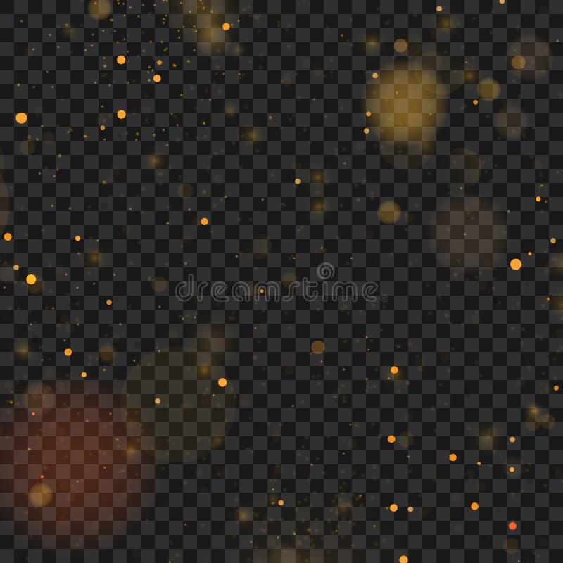 Golden Sparkling Light Effects on Transparent Background for Stock Use ...