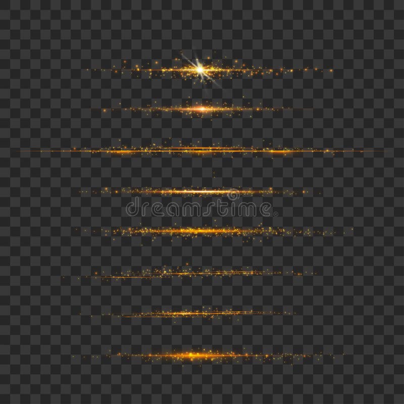 Golden Sparkling Lines with Flare Effect Vector Stock Vector ...
