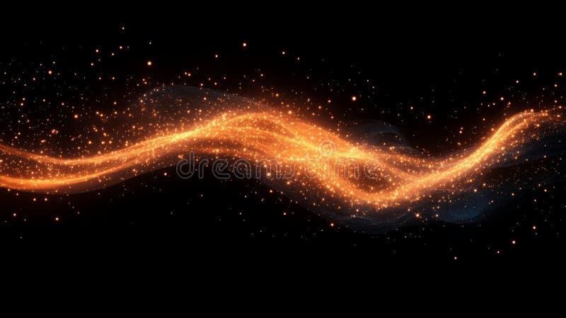 Golden Sparkly Wave Abstract Background Design Stock Illustration ...