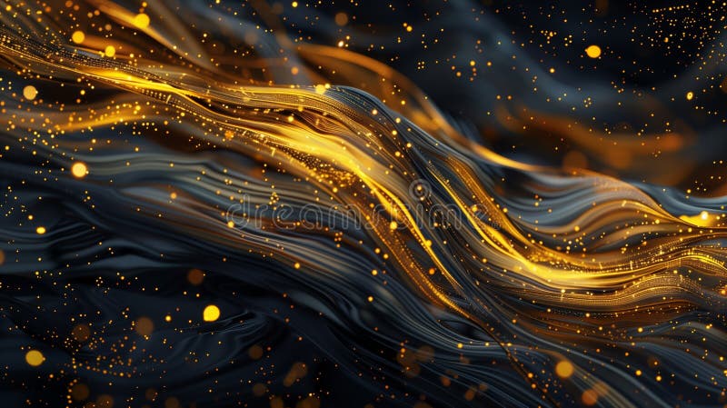 Glowing Line Sparks Light Effect Golden Color Glowing Line Sparks Black ...