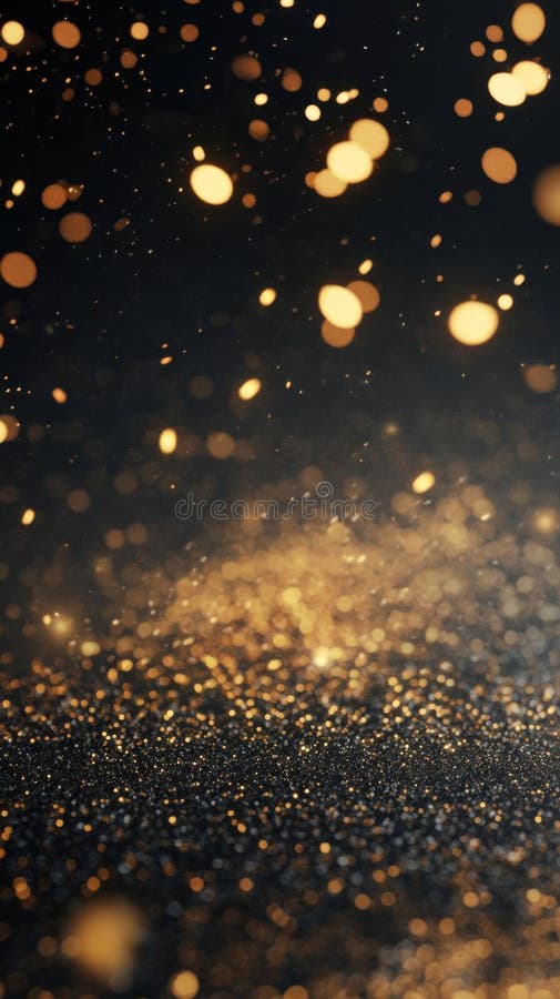 Golden Sparks Glittering on a Dark Surface for Celebration Backgrounds ...