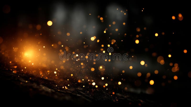 Golden Sparks and Glowing Embers at Night Stock Image - Image of burn ...
