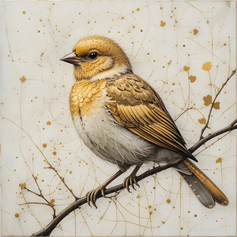 Textured Golden Sparrow: a Modern Abstract Celebration Generative Ai ...