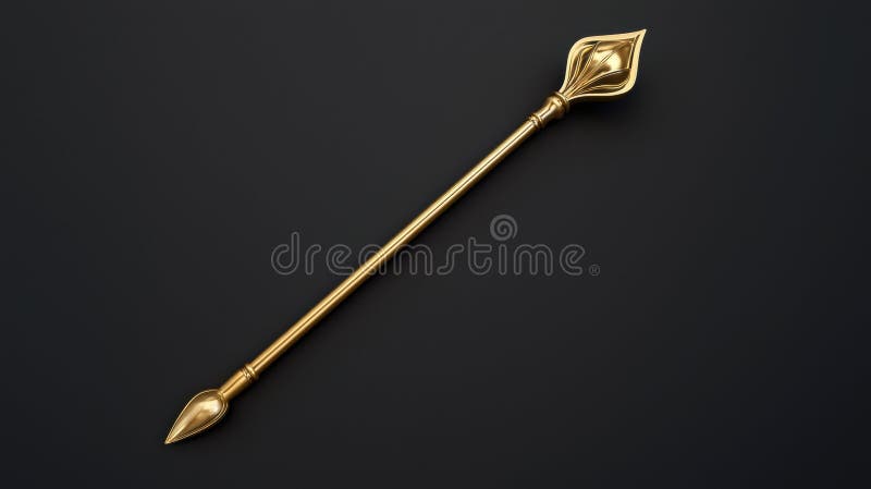 A Golden Spear with a Pointed Tip and a Flared End. Stock Image - Image ...
