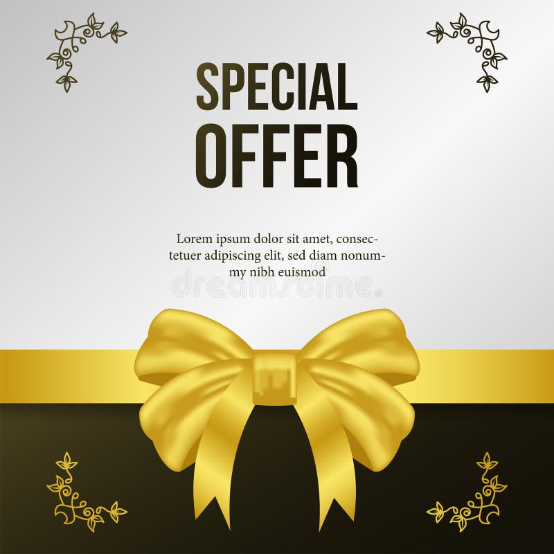 Special Offer Banner Poster Template with Luxury Look with Golden ...