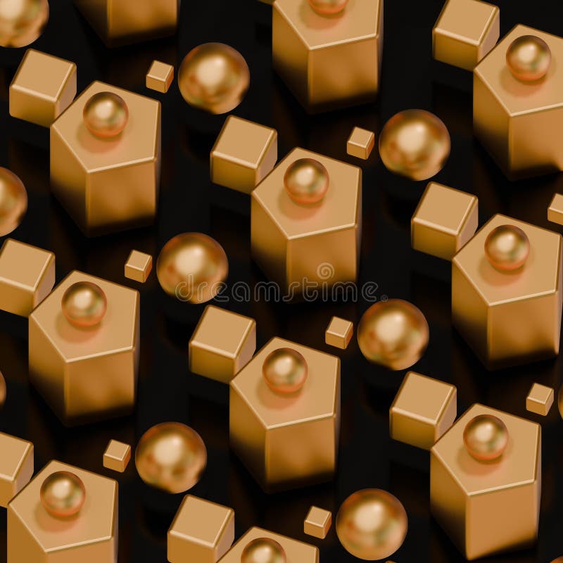 Golden Sphere Abstract Background Shiny Metallic Balls Texture Luxury ...