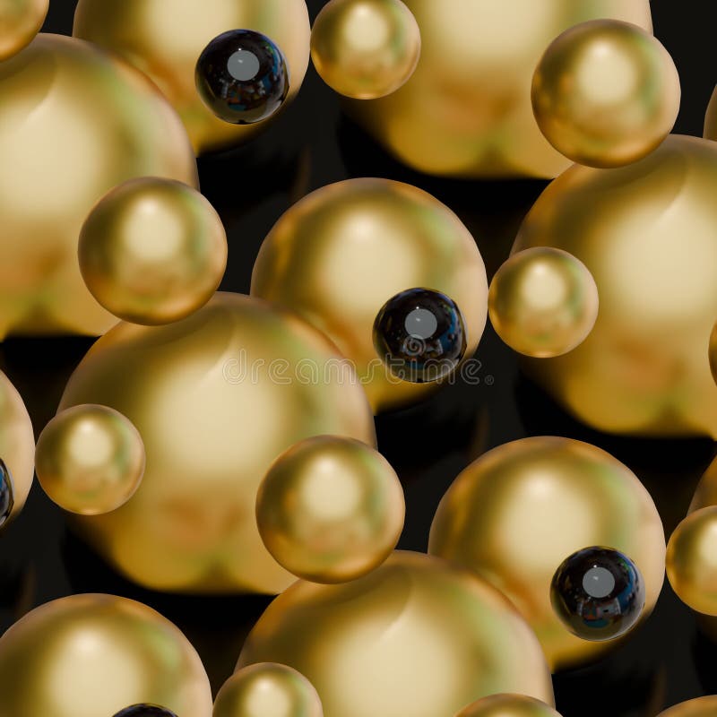 Golden Sphere Abstract Background Shiny Metallic Balls Texture Luxury ...