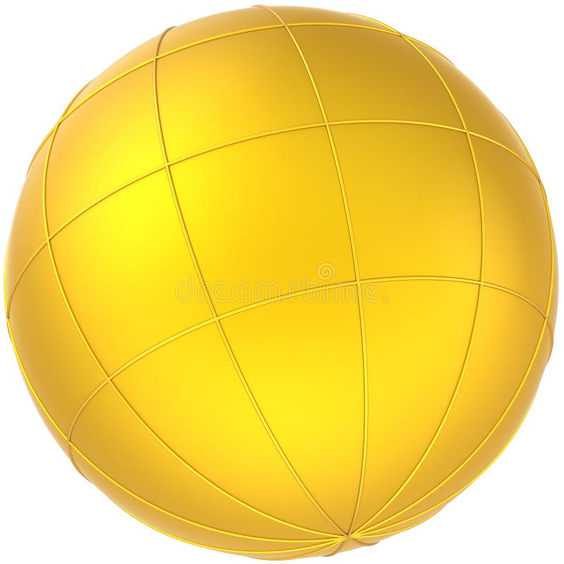 Golden Sphere Earth Planet Globe Stock Illustration - Illustration of ...