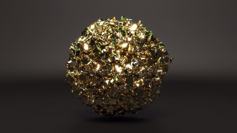 Golden Sphere Explosion Creative Abstract Background Gold Particles ...
