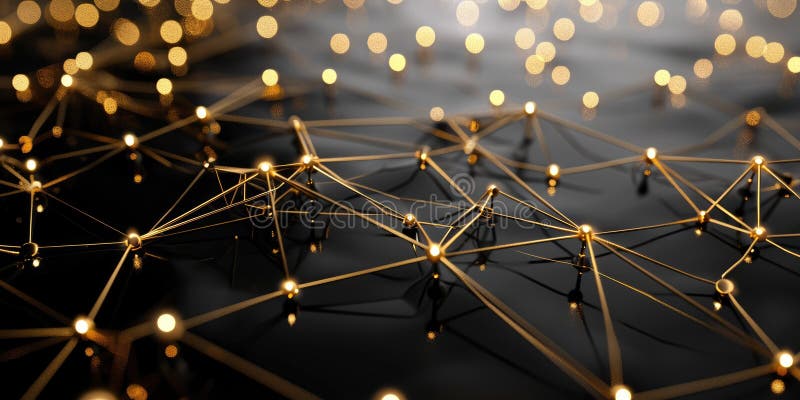 The Golden Sphere Object that Link Each Other with the Multiple Lines ...