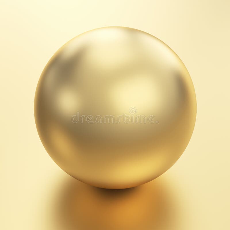 Golden sphere render stock illustration. Illustration of digital - 32616507