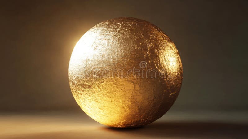 A Golden Sphere with a Rough Surface Stock Illustration - Illustration ...