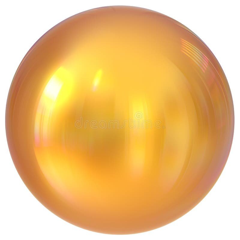 Ball Golden Sunny Yellow Sphere Round Button Basic Circle Figure Stock ...