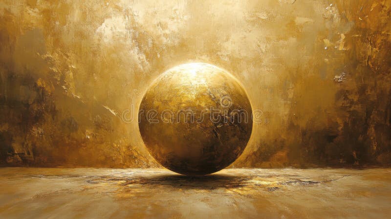 Golden Sphere on Textured Background Stock Illustration - Illustration ...