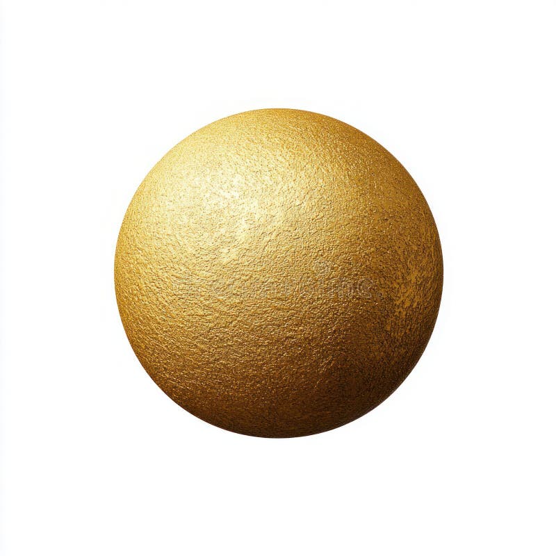 Golden Sphere with Textured Surface Isolated on White Background Stock ...