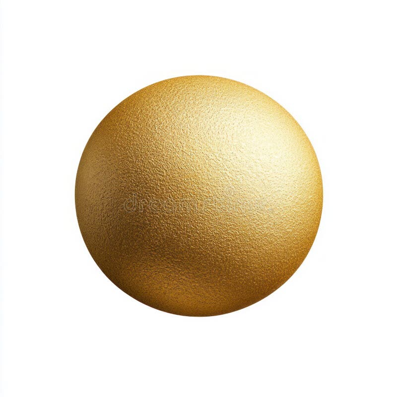 Golden Sphere with Textured Surface Isolated on White Background Stock ...