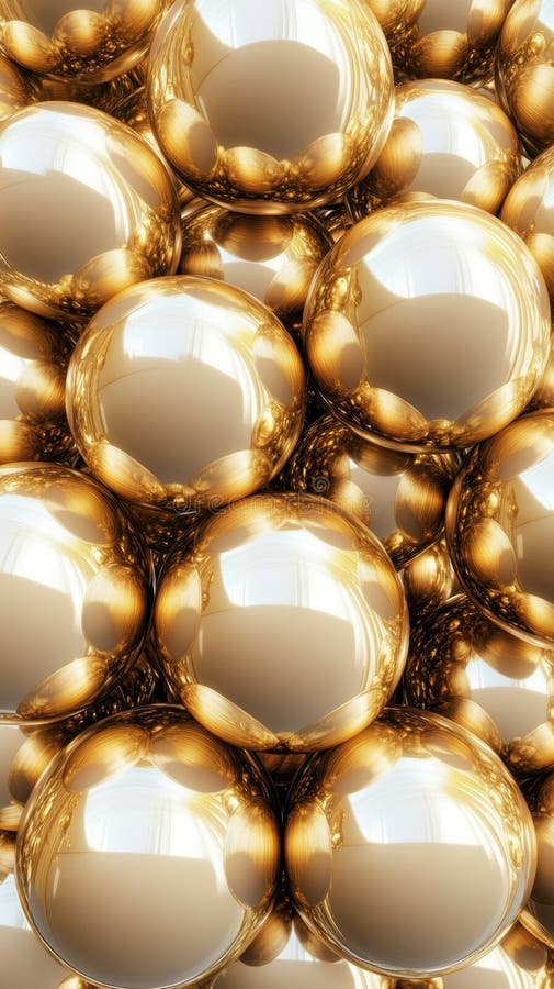 Golden Spheres Create a Mesmerizing, Reflective Pattern with a ...
