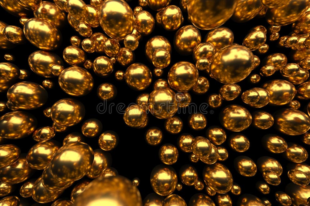 Golden Spheres in a Dynamic Float Pattern for Luxury and Modern Design ...