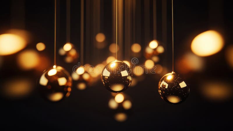 Golden Spheres Illuminated with Warm Glow in Modern Artistic ...