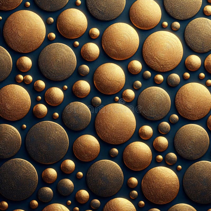 Golden Spheres with Intricate Patterns on a Dark Backdrop. Generative ...