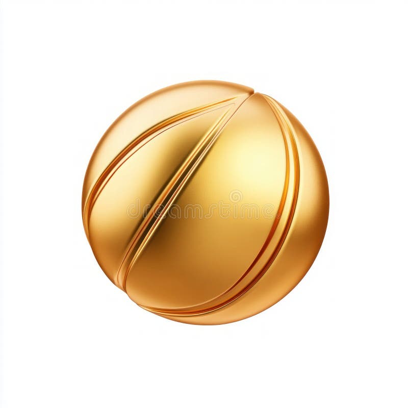 Golden Spherical Abstract Design Isolated on White Stock Illustration ...