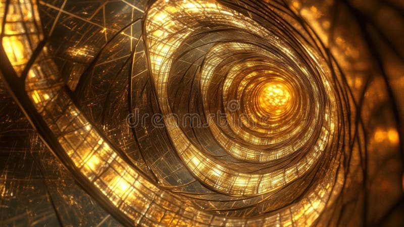 Golden Spiral, Abstract Art S Glowing, Infinite Descent into Light and ...