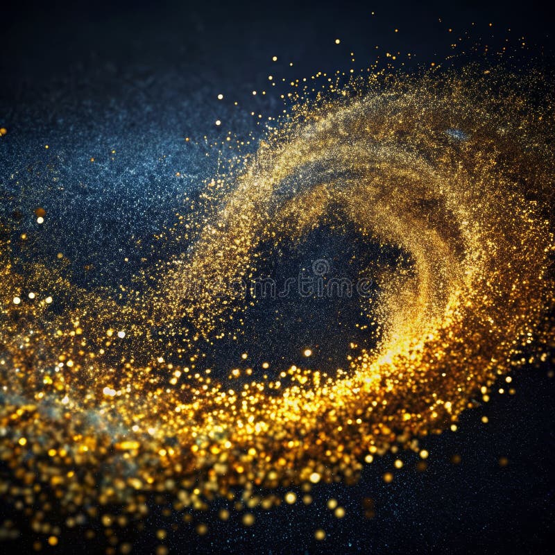 Golden Spiral Abstract Particle Swirl Stock Illustration - Illustration ...