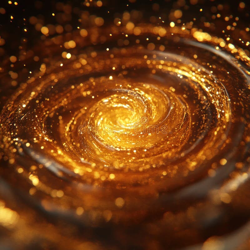 Melted Honey in the Form of Golden Spiral Galaxy Stock Illustration ...