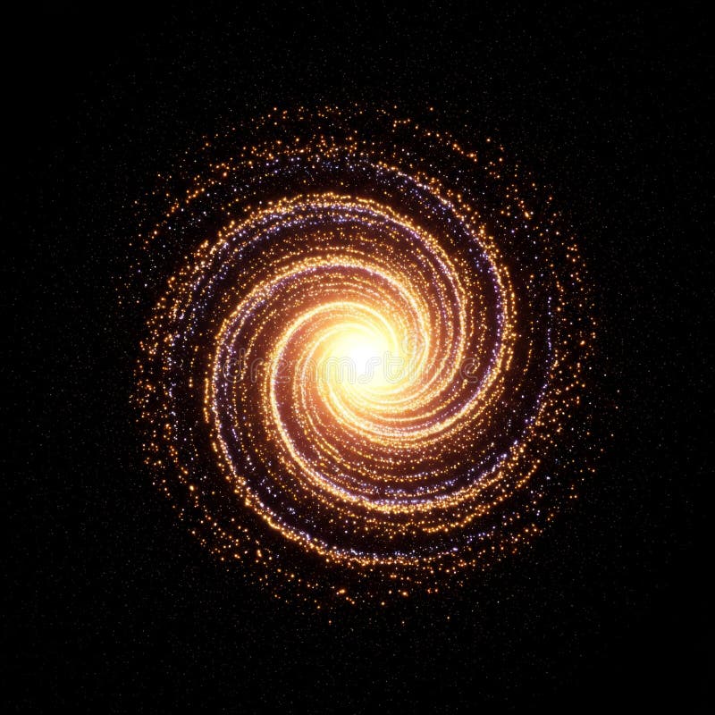 Golden Spiral Galaxy Abstract Cosmic Background Stock Illustration ...
