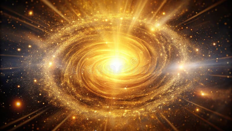 Golden Spiral Galaxy a Celestial Vortex of Light and Stardust ...