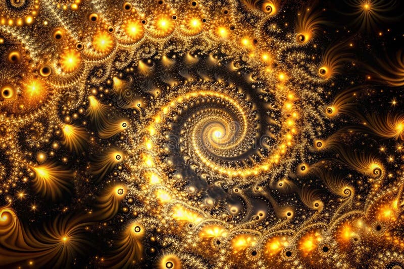 Golden Spiral Pattern, Intricate Design, Cosmic Backdrop Stock ...