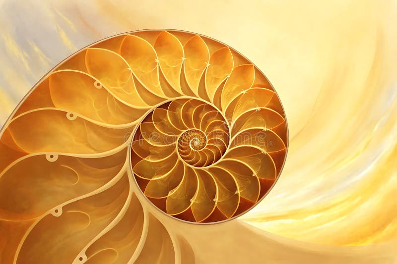 Golden Spiral Pattern with Radiant Light Emanating from the Center ...