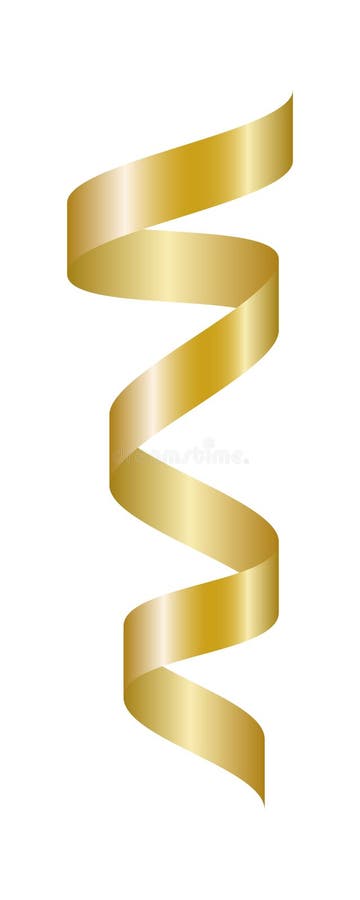 Golden Spiral Ribbon Element Stock Vector - Illustration of anniversary ...
