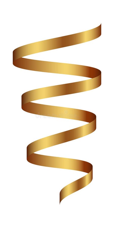 Golden Spiral Ribbon Element Stock Illustration - Illustration of ...